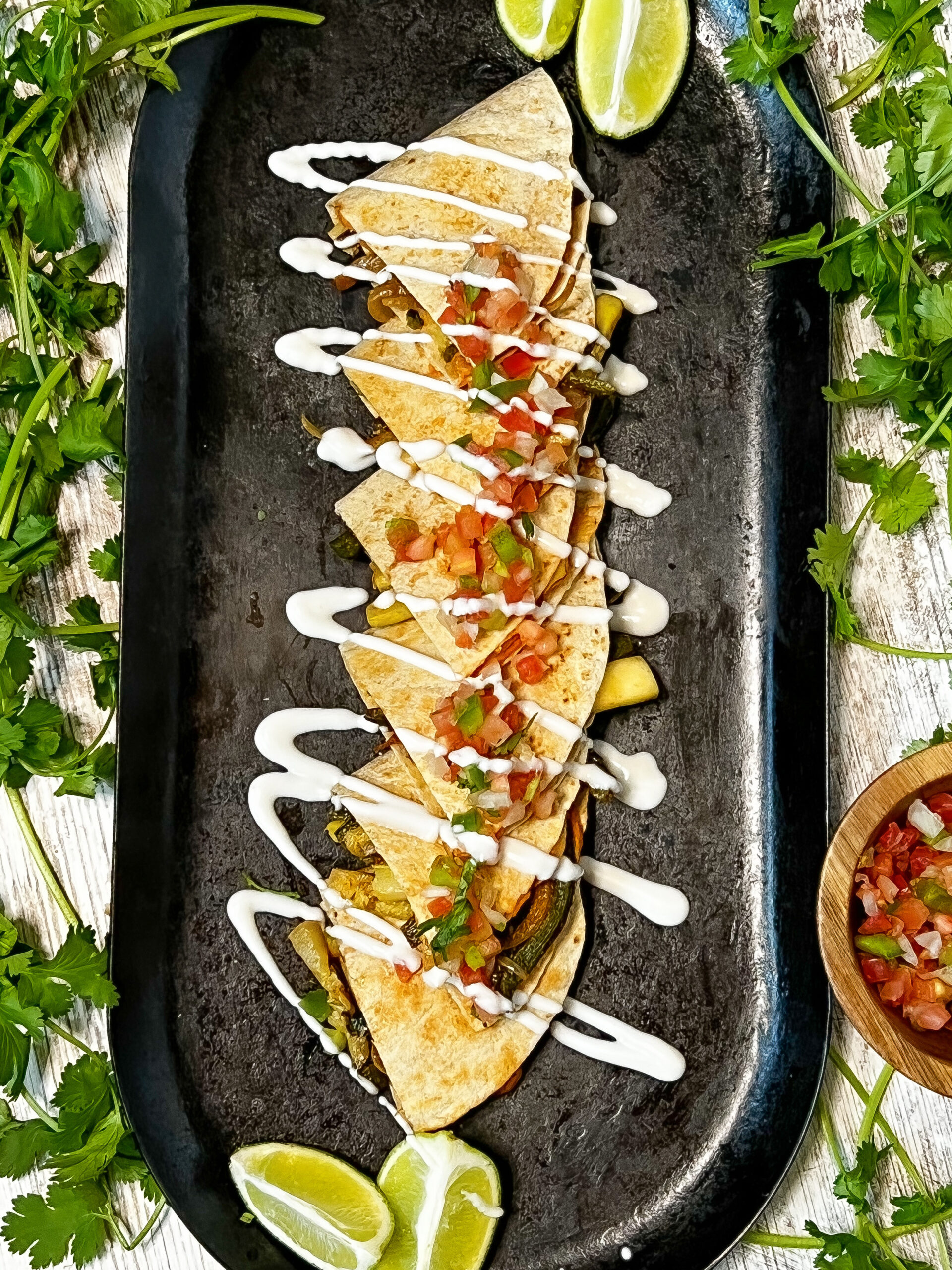 Crazy Easy Vegan Quesadillas de Rajas - Earth Engineered